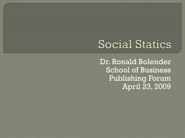 PPT - Social Statics PowerPoint Presentation, free download - ID:3133423