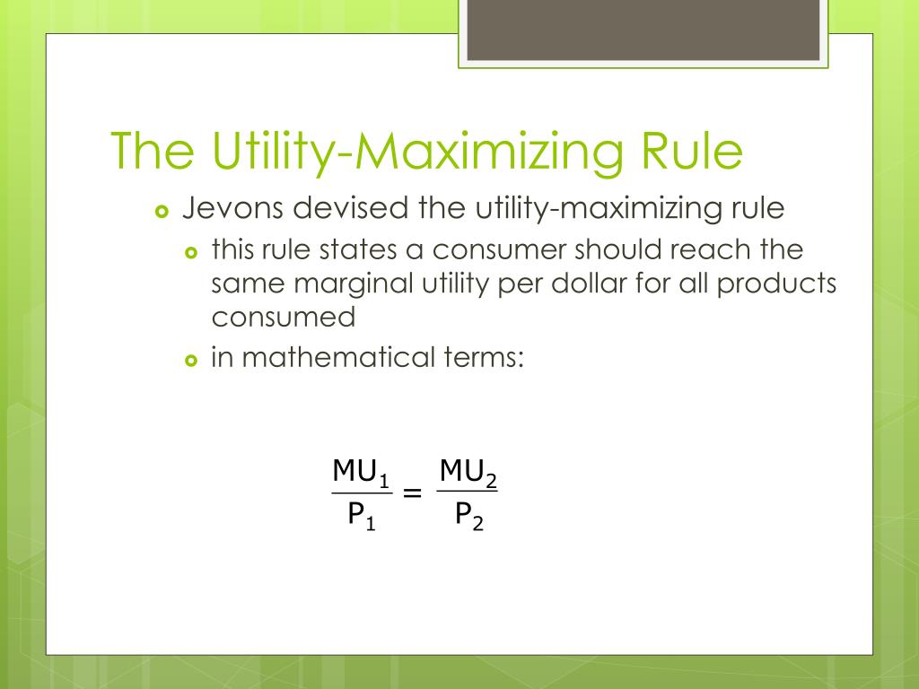 PPT - Jevons’ utility-maximizing rule PowerPoint Presentation, free ... PPT - Jevons’ utility-maximizing rule PowerPoint Presentation, free ...