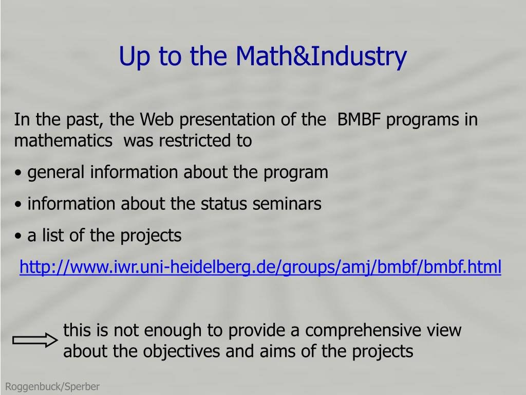 PPT - Math&Industry: Sharing knowledge betweeen mathematics and ...