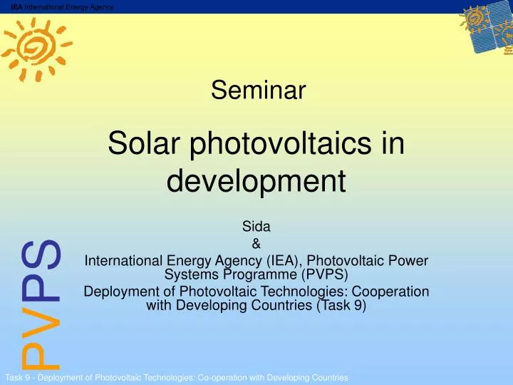 PPT - Solar photovoltaics in development PowerPoint Presentation, free ...