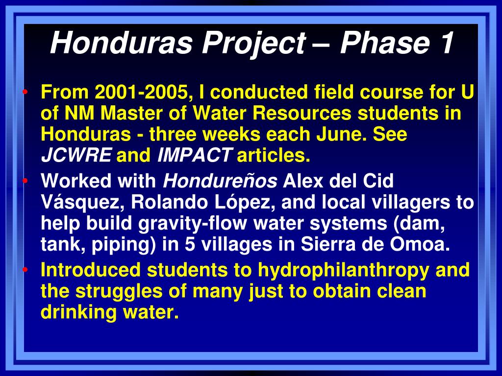 PPT - Evolution of a Potable Water Partnership in Rural Honduras ...