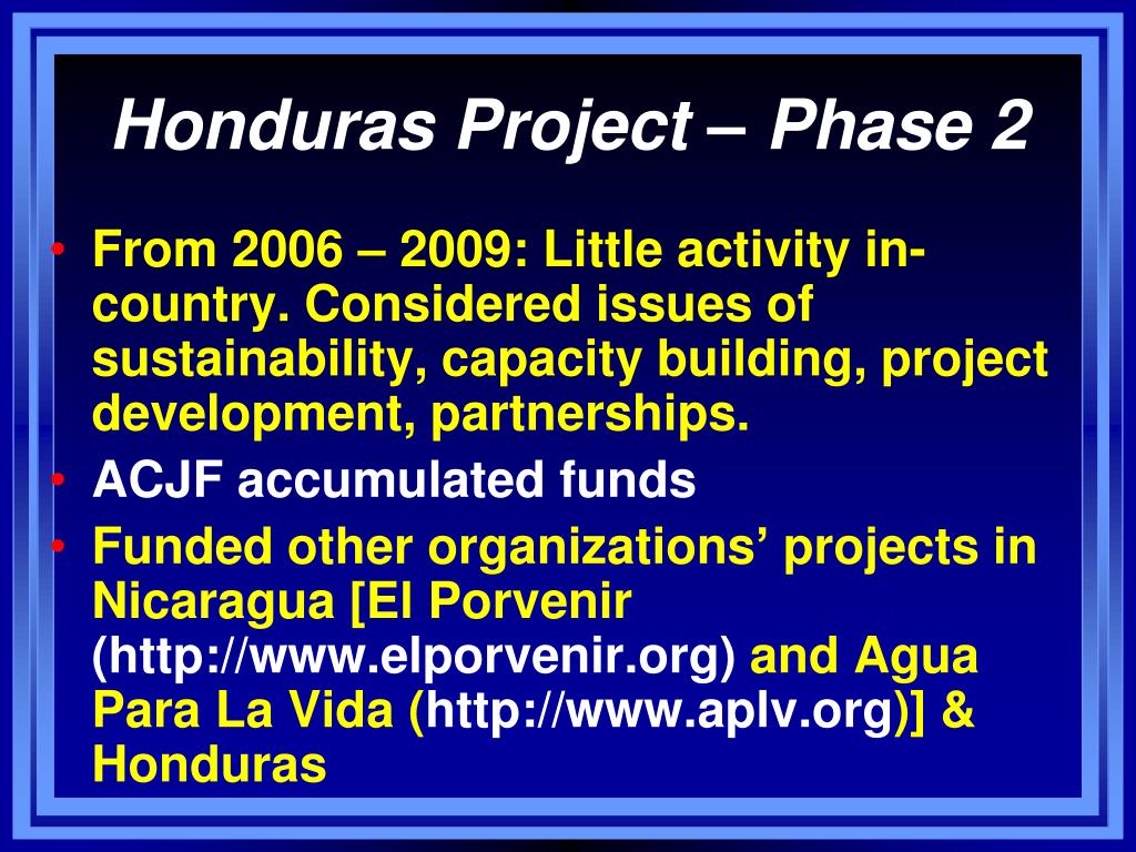PPT - Evolution of a Potable Water Partnership in Rural Honduras ...
