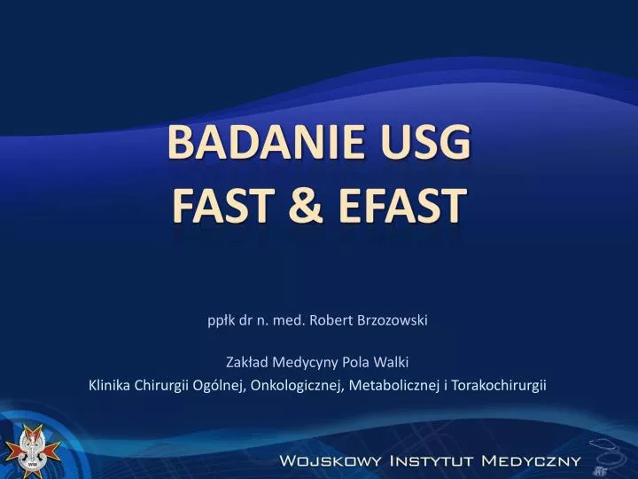 PPT - Badanie usg FAST & eFAST PowerPoint Presentation, free download ...
