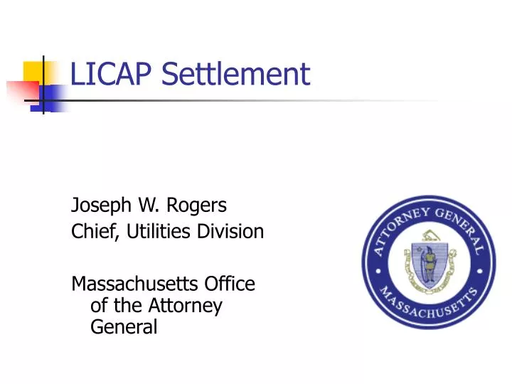 PPT - LICAP Settlement PowerPoint Presentation, free download - ID:3134100