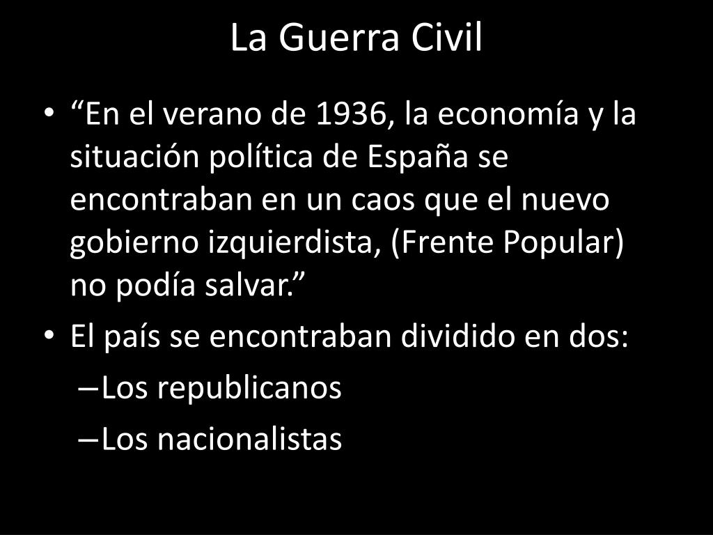 PPT - La Guerra Civil Espa ñola PowerPoint Presentation, free download ...