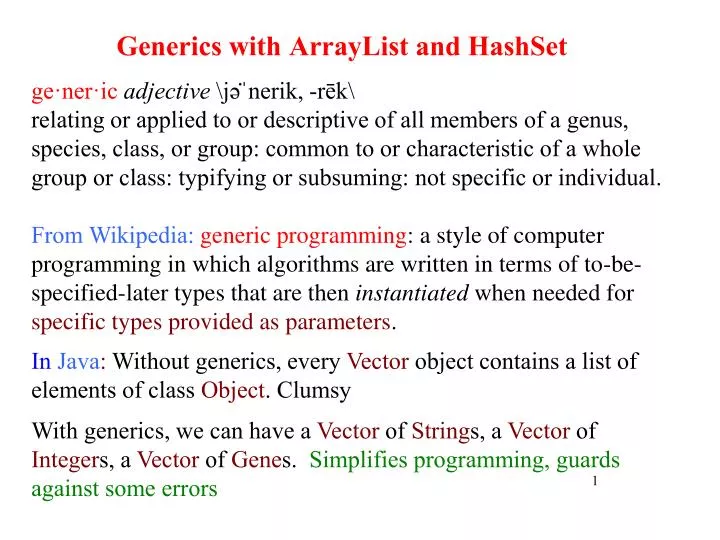 Ppt Generics With Arraylist And Hashset Powerpoint Presentation Free