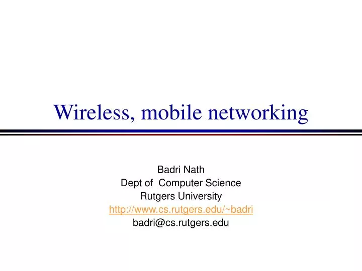 Ppt Wireless Mobile Networking Powerpoint Presentation Free