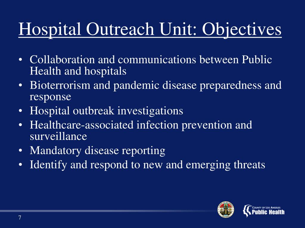 PPT - Hospital Outreach Unit: Local public health and HAIs PowerPoint ...