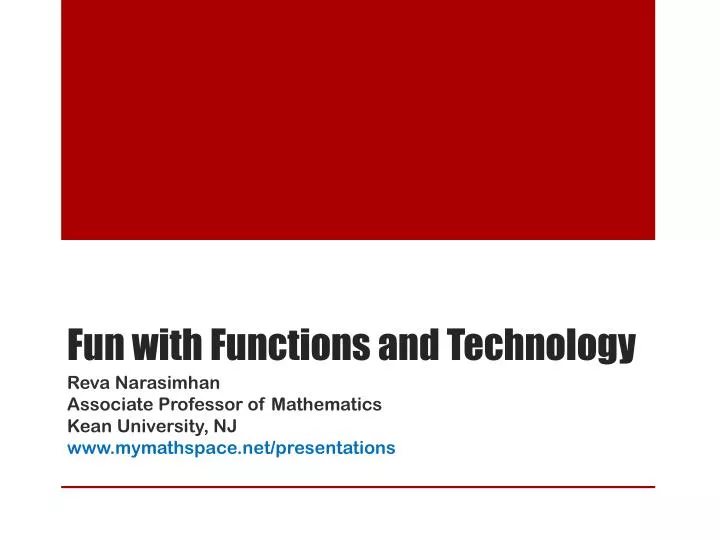 PPT - Fun with Functions and Technology PowerPoint Presentation, free ...