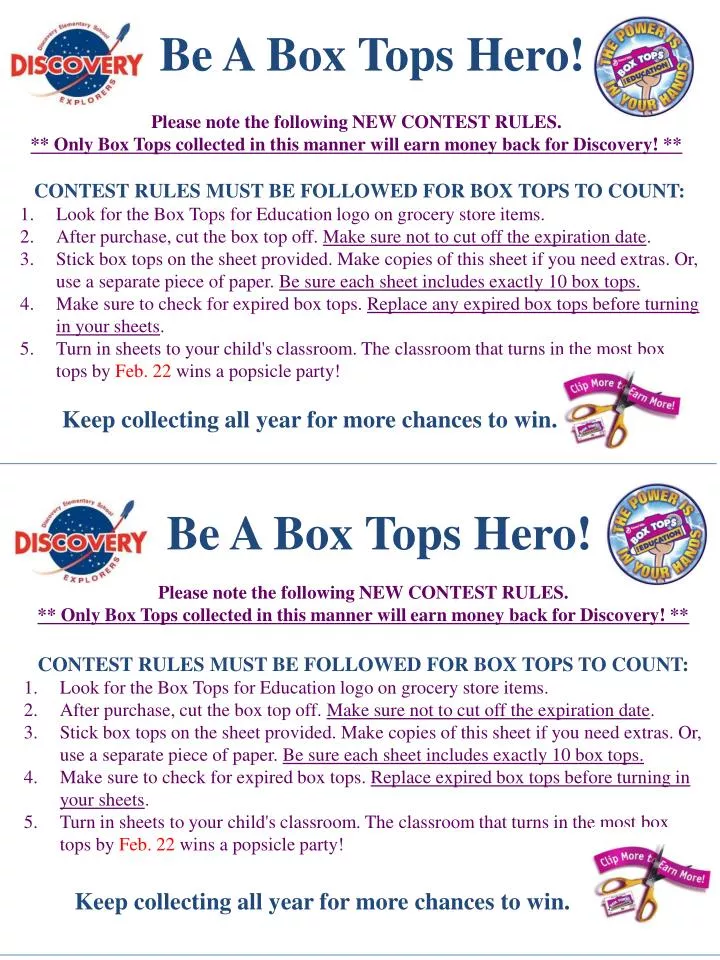 PPT - CONTEST RULES MUST BE FOLLOWED FOR BOX TOPS TO COUNT: PowerPoint ...