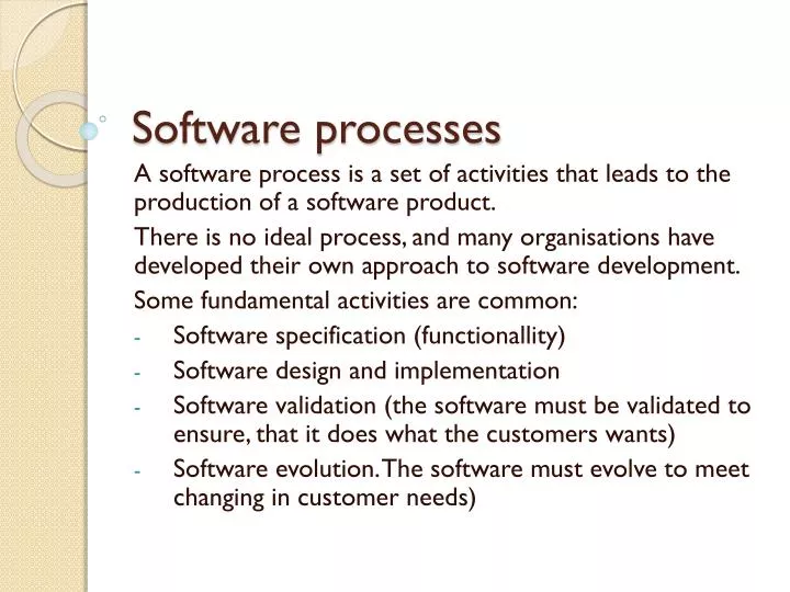 PPT - Software processes PowerPoint Presentation, free download - ID ...