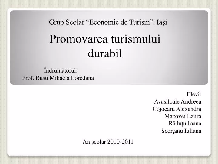 PPT - Promovarea turismului durabil PowerPoint Presentation, free ...