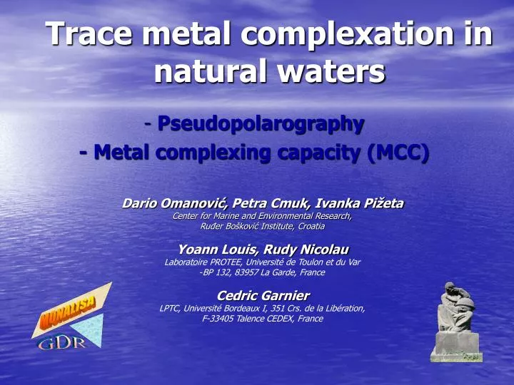PPT - Trace metal complexation in natural waters PowerPoint ...