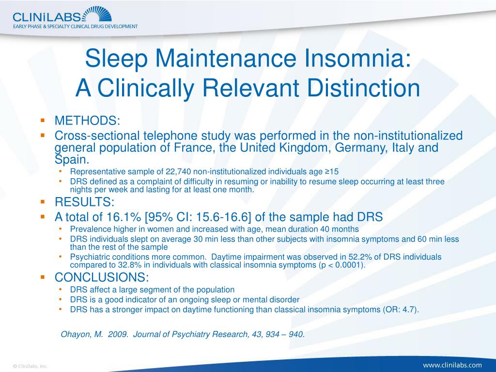 PPT - Behavioral versus Pharmacological Therapy for Adult Insomnia ...