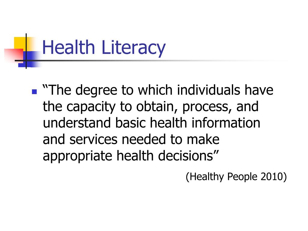 PPT - Limited Health Literacy in Hospitalized Patients PowerPoint ...