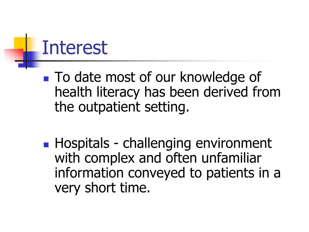PPT - Limited Health Literacy in Hospitalized Patients PowerPoint ...