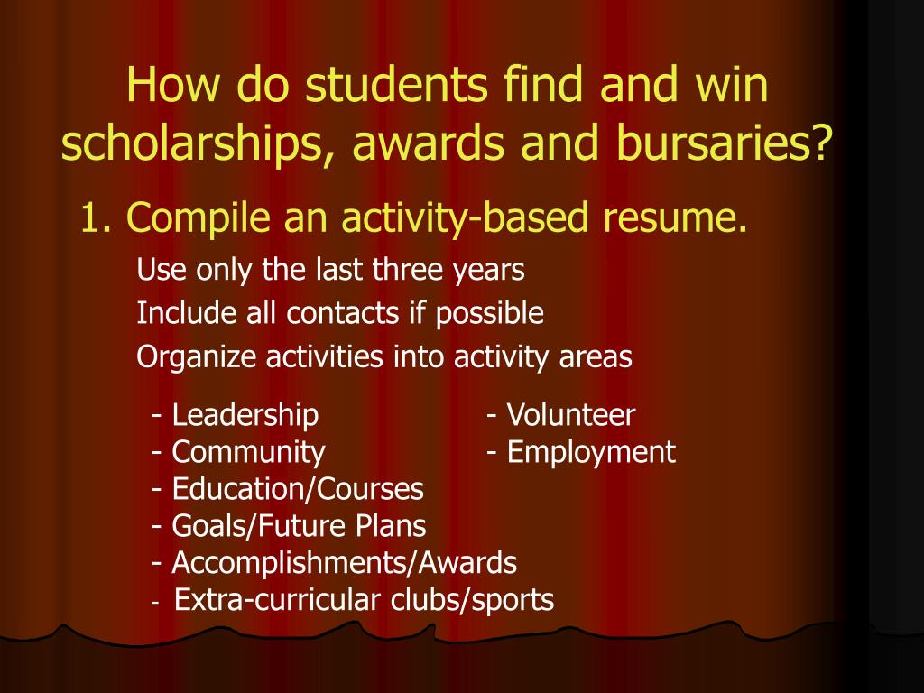 PPT - SCHOLARSHIP, AWARD AND BURSARY INFORMATION EVENING PowerPoint ...
