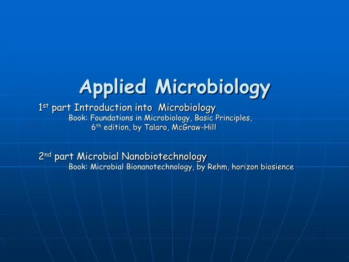PPT - Applied Microbiology PowerPoint Presentation, free download - ID ...