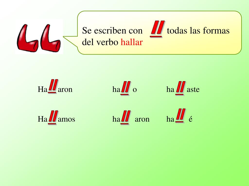 PPT - Se escriben con todas las formas del verbo hallar PowerPoint ...