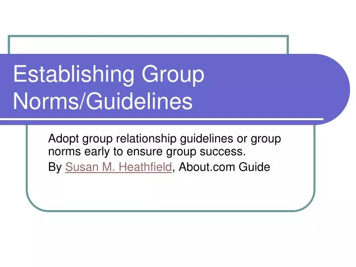 PPT - Establishing Group Norms/Guidelines PowerPoint Presentation, free ...