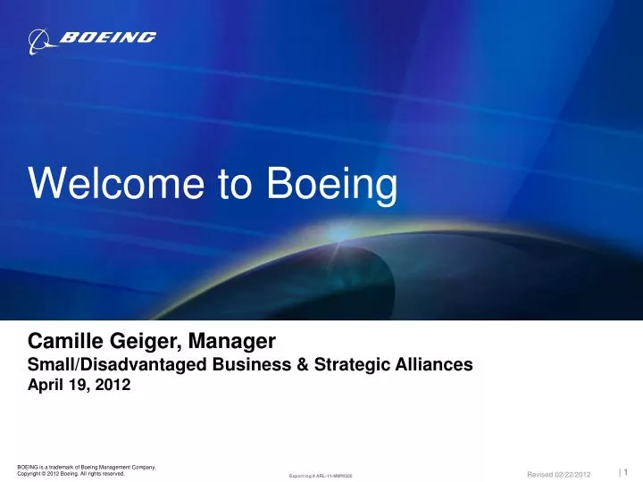 PPT - Welcome to Boeing PowerPoint Presentation, free download - ID:3139884