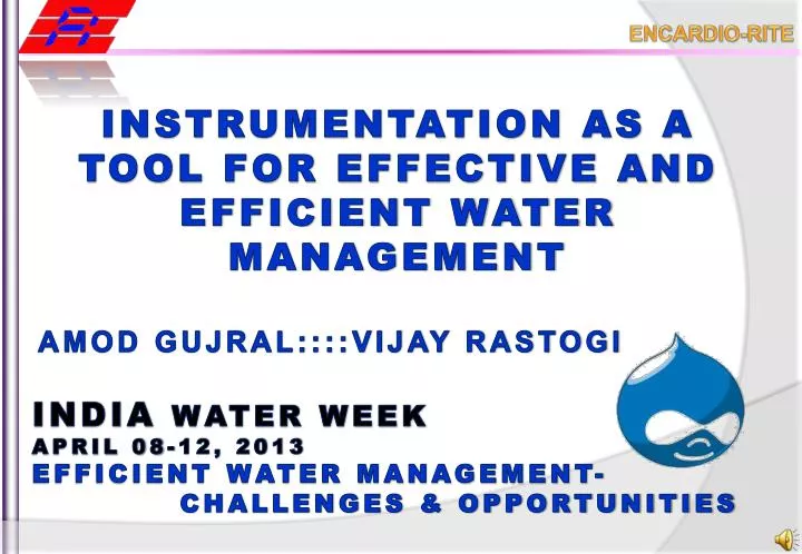 PPT - INSTRUMENTATION AS A TOOL FOR EFFECTIVE AND EFFICIENT WATER ...