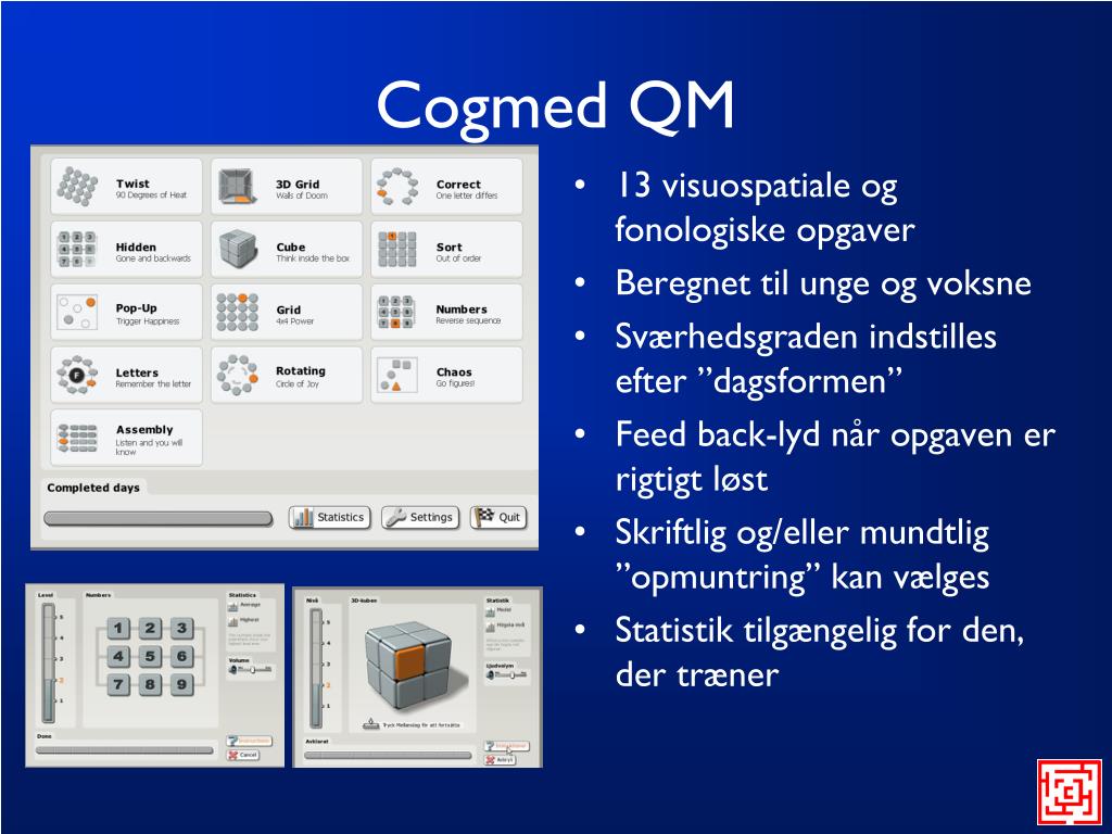 PPT - Træning af arbejdshukommelse med Cogmed QM PowerPoint ...