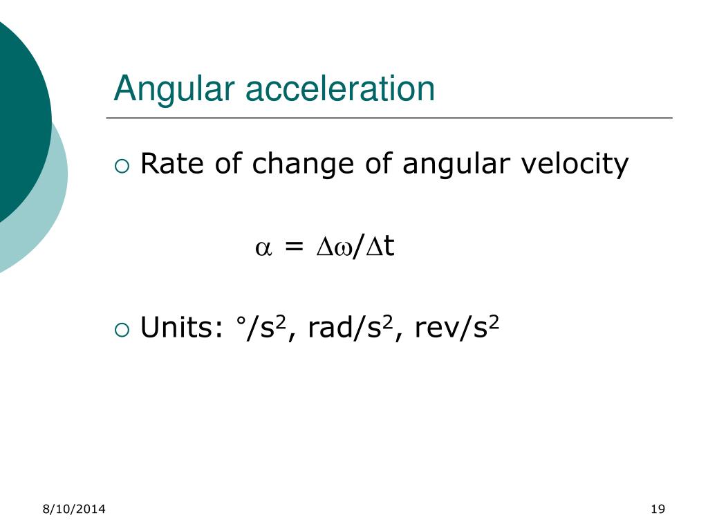 Angular Acceleration Units
