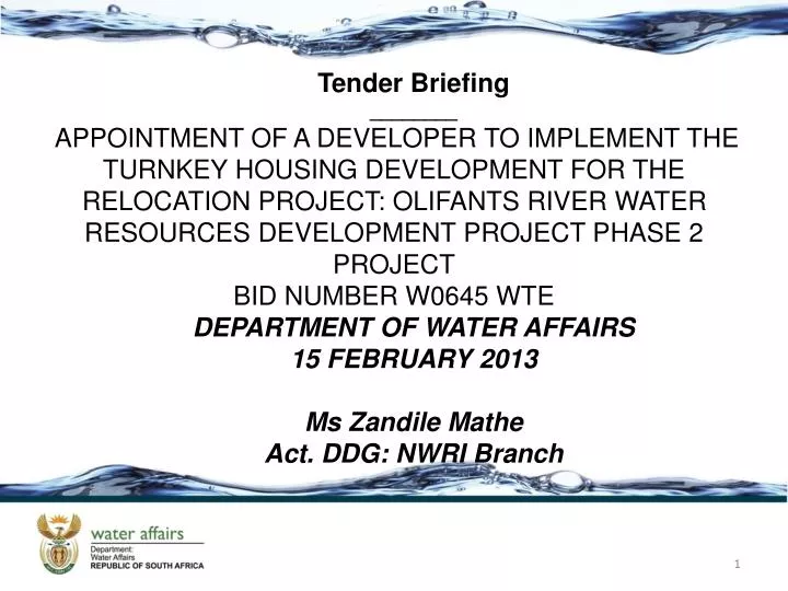 PPT - Tender Briefing ________ PowerPoint Presentation, free download ...