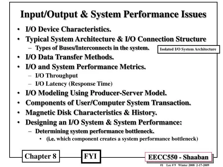 Ppt Inputoutput And System Performance Issues Powerpoint Presentation