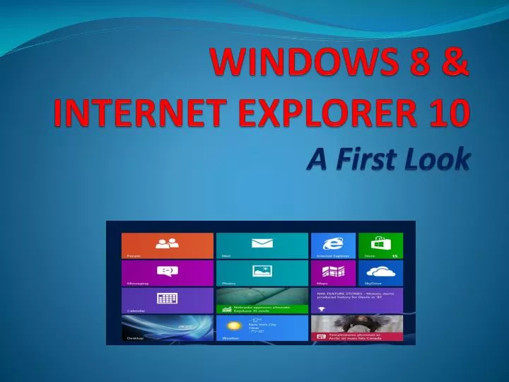 PPT - WINDOWS 8 & INTERNET EXPLORER 10 A First Look PowerPoint ...