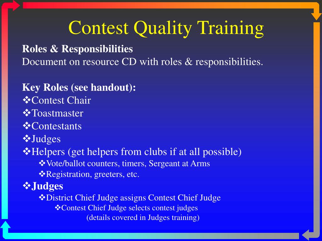 PPT - Contest Quality Training 2008-2009 Diana Patton District Contest ...