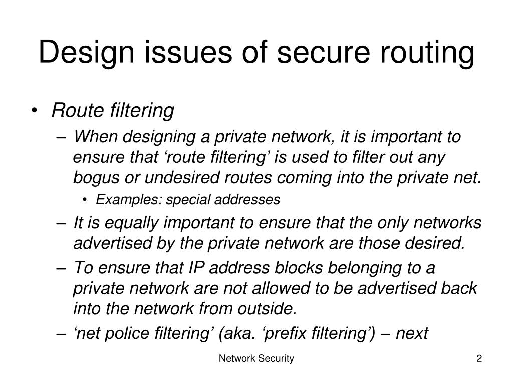 Ppt Build Security Into The Design Of Routing Router Authentication Route Authentication 7347