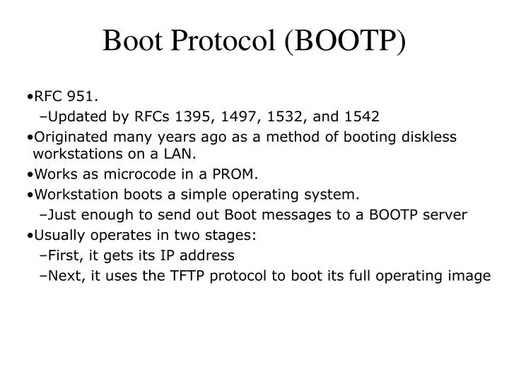PPT - Boot Protocol (BOOTP) PowerPoint Presentation, free download - ID:3143125