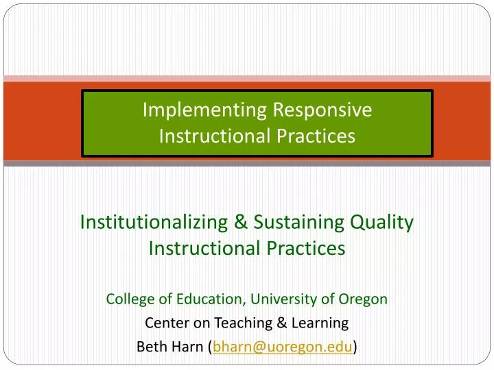 PPT - Implementing Responsive Instructional Practices PowerPoint ...