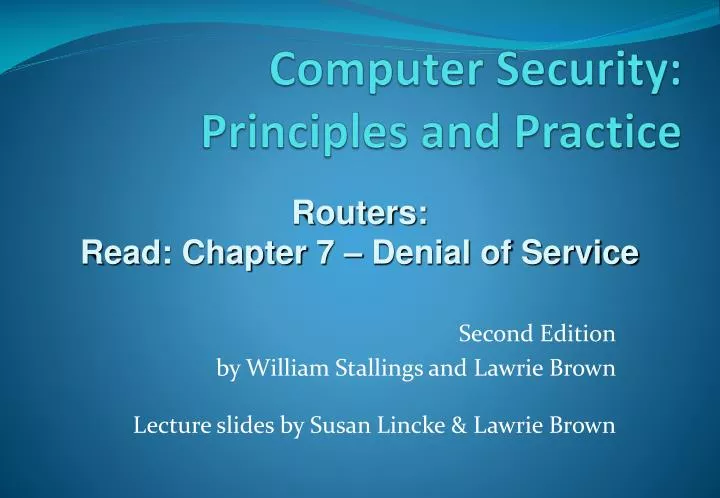 PPT - Computer Security: Principles and Practice PowerPoint ...