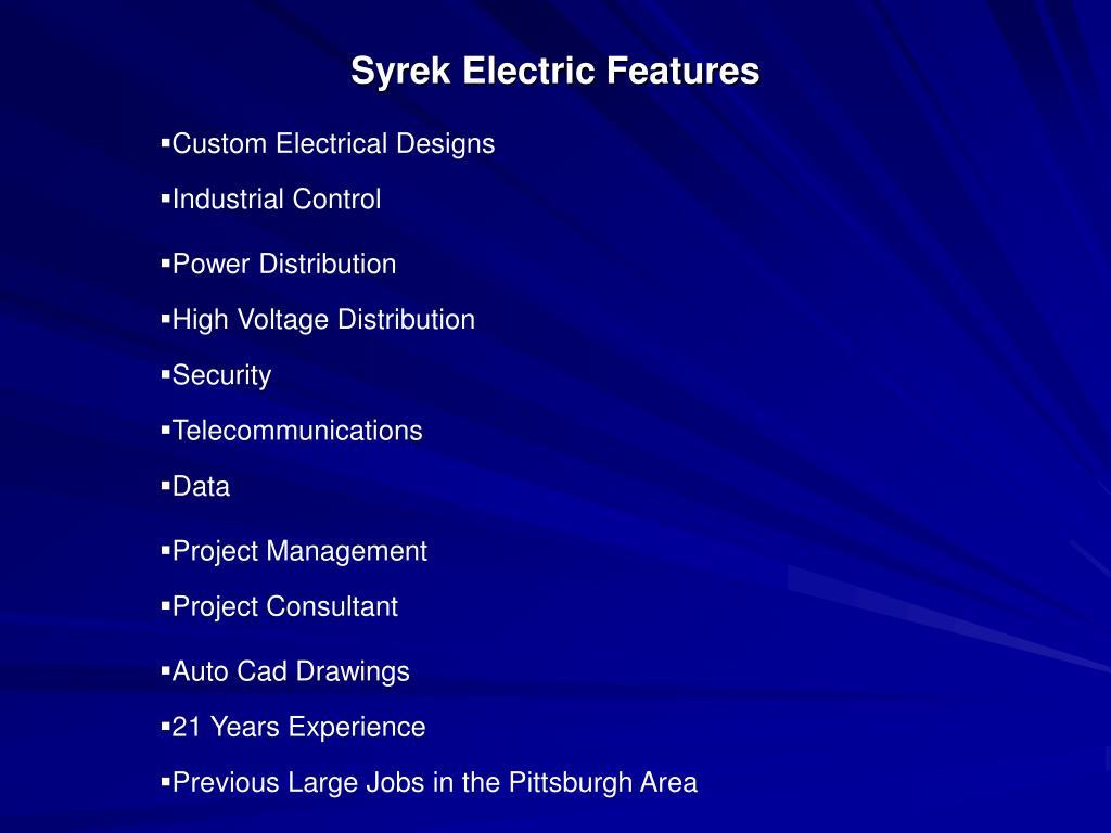 PPT - SYREK ELECTRIC PowerPoint Presentation, free download - ID:3145020