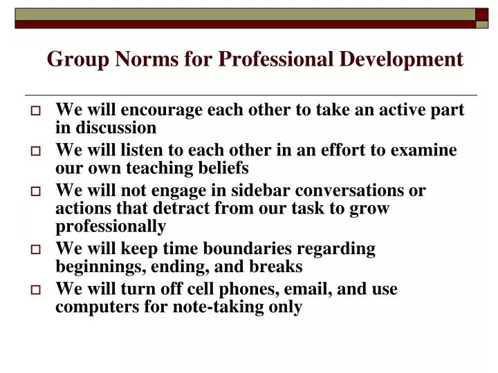 PPT - Group Norms for Professional Development PowerPoint Presentation ... PPT - Group Norms for Professional Development PowerPoint Presentation ...