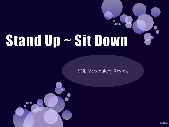 PPT - Stand Up ~ Sit Down PowerPoint Presentation, free download - ID ...