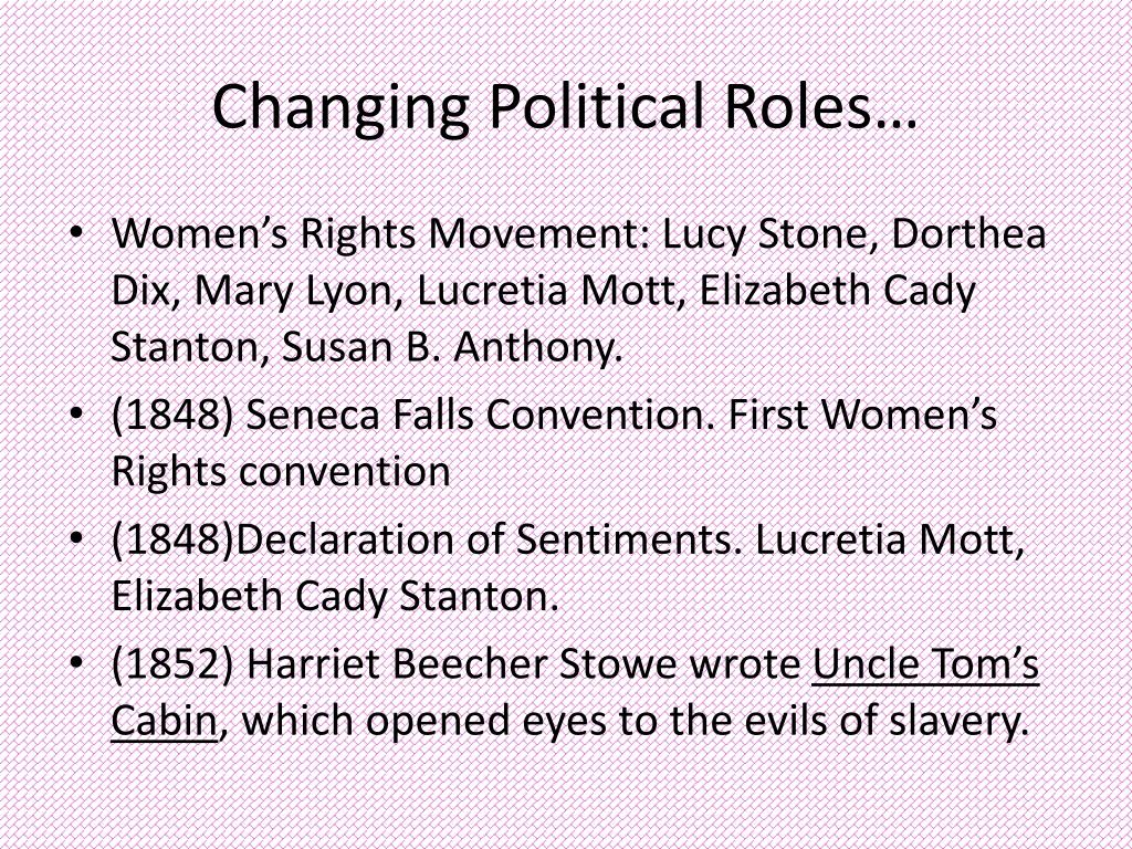 PPT - The Changing Roles of Women 1620-1870 PowerPoint Presentation ...