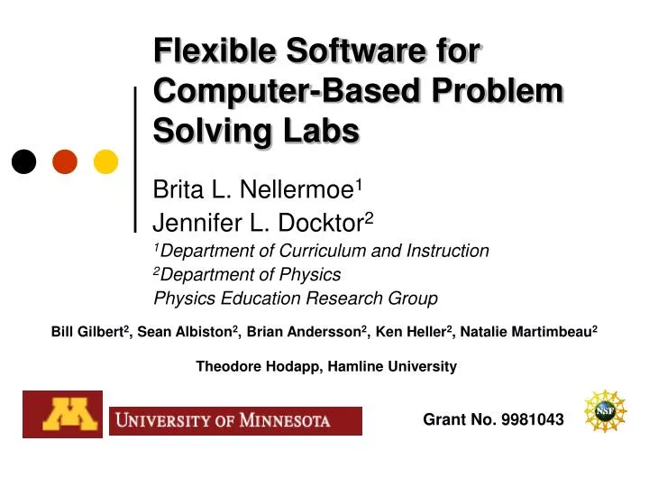 PPT - Flexible Software for Computer-Based Problem Solving Labs PowerPoint Presentation - ID:3145578