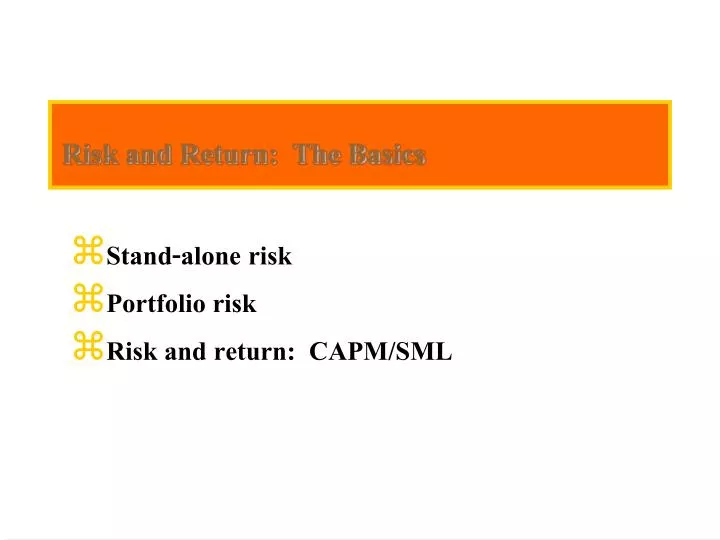 PPT - Risk and Return: The Basics PowerPoint Presentation, free ...