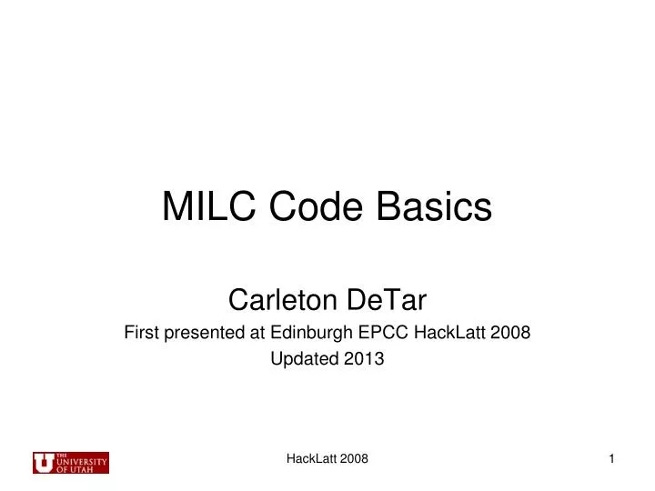 PPT - MILC Code Basics PowerPoint Presentation, free download - ID:3145988