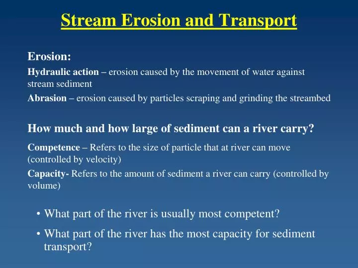 PPT - Stream Erosion and Transport PowerPoint Presentation, free ...