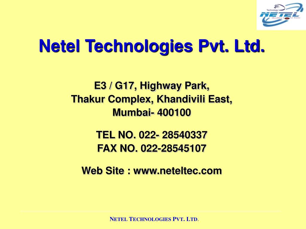 PPT - Leading Network Engineering Solution Provider - NETEL ...