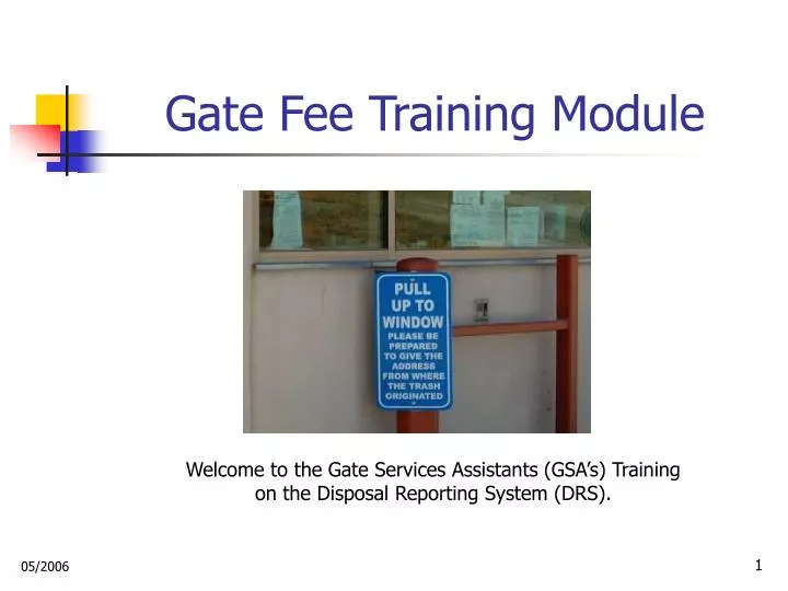 PPT - Gate Fee Training Module PowerPoint Presentation, free download ...
