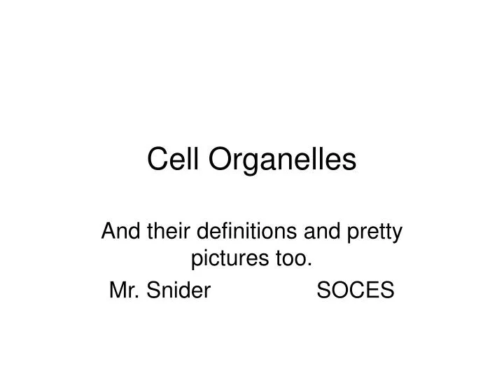 PPT - Cell Organelles PowerPoint Presentation, free download - ID:3147435