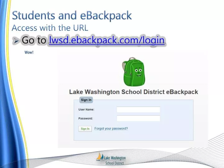 PPT - Students and eBackpack PowerPoint Presentation, free download ...