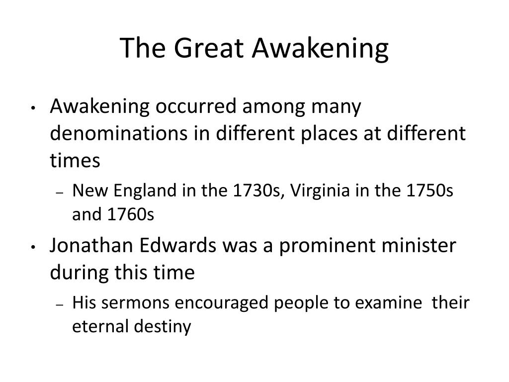 PPT - III. The Enlightenment and the Great Awakening, 1720-1765 ...