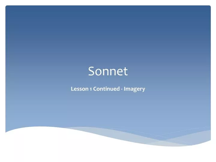 PPT - Sonnet PowerPoint Presentation, free download - ID:3148167